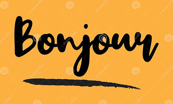 Bonjour Stylish Text Typography Lettering Phrase Vector Design Stock ...