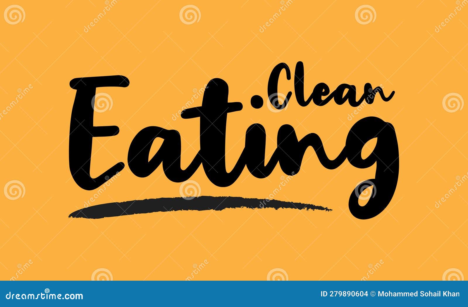 Clean Eating Stylish Text Typography Lettering Phrase Vector Design ...