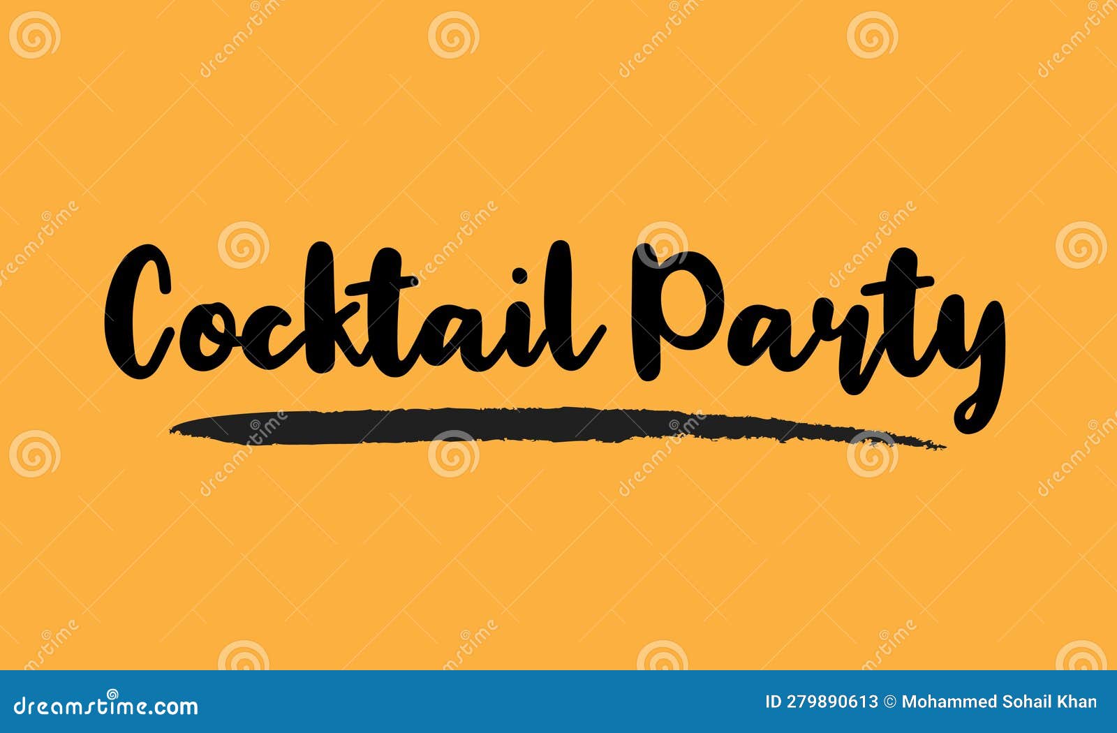 Coctail Party Stylish Text Typography Lettering Phrase Vector Design ...