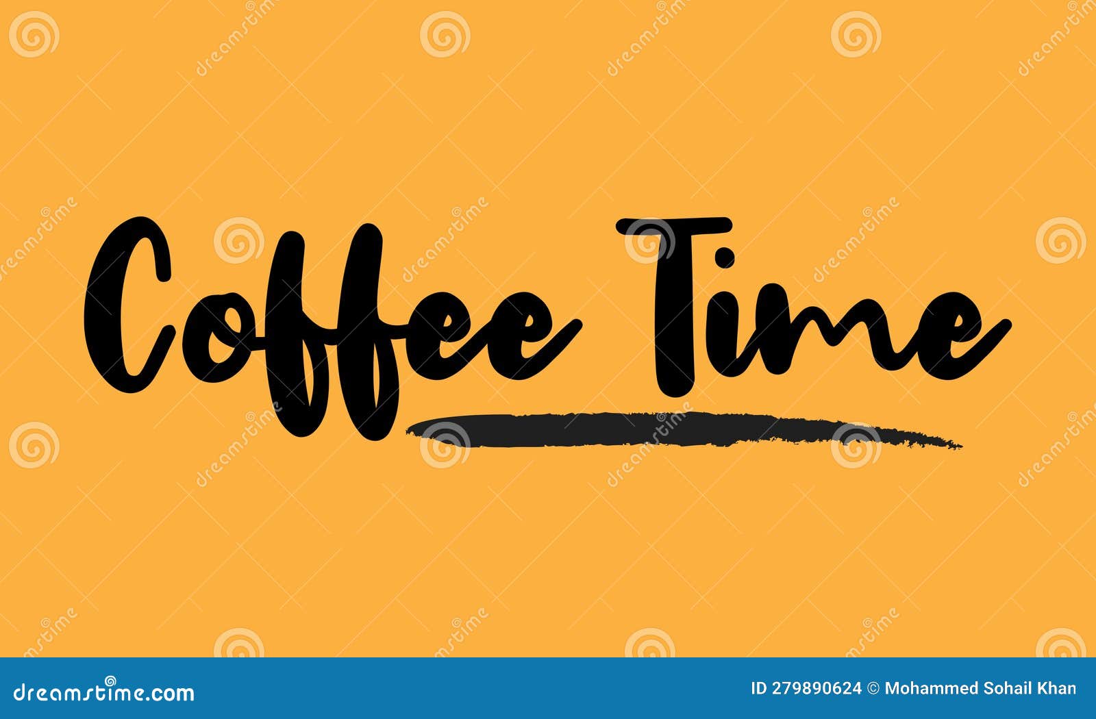 Coffee Time Stylish Text Typography Lettering Phrase Vector Design ...
