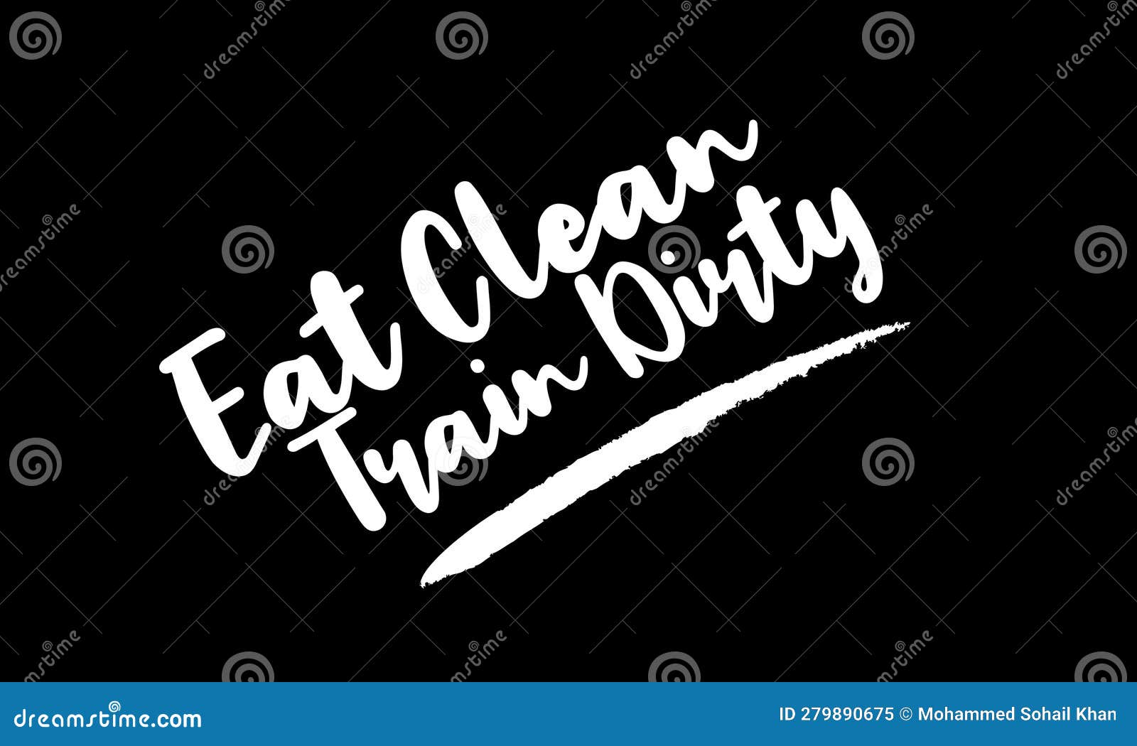 Eat Clean Train Dirty Stylish Text Typography Lettering Phrase Vector ...