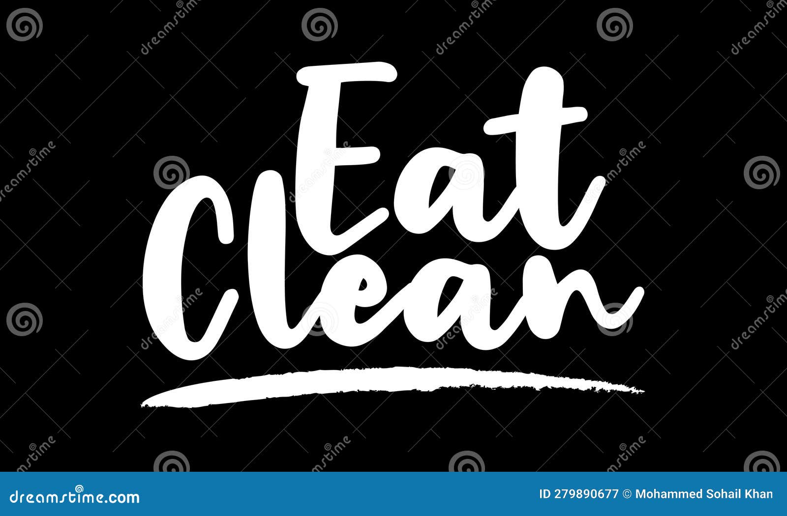 Eat Clean Stylish Text Typography Lettering Phrase Vector Design Stock ...