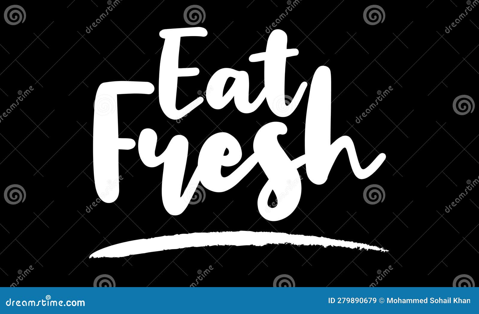 Eat Fresh Stylish Text Typography Lettering Phrase Vector Design Stock ...