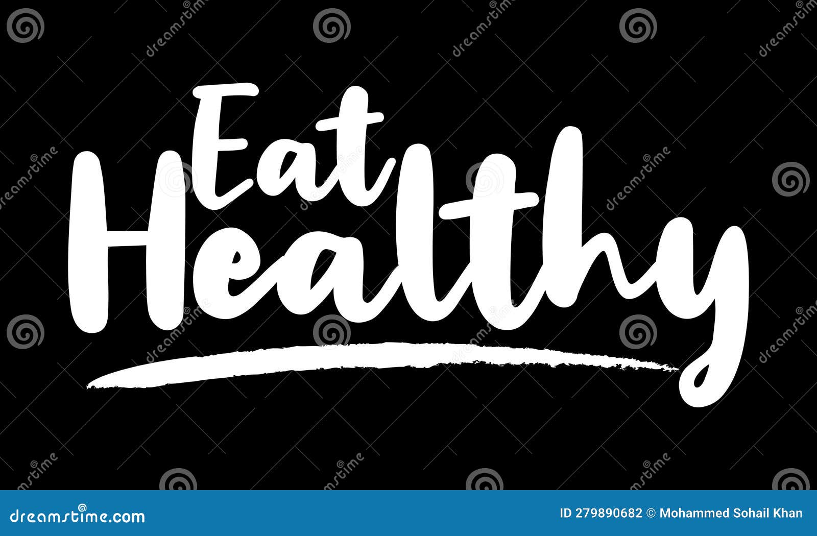 Eat Healthy Stylish Text Typography Lettering Phrase Vector Design ...