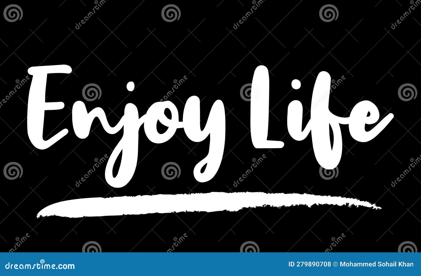 Enjoy Life Stylish Text Typography Lettering Phrase Vector Design Stock ...