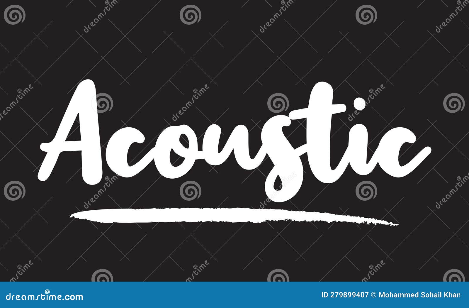 Acoustic Stylish Text Typography Lettering Phrase Vector Design Stock ...
