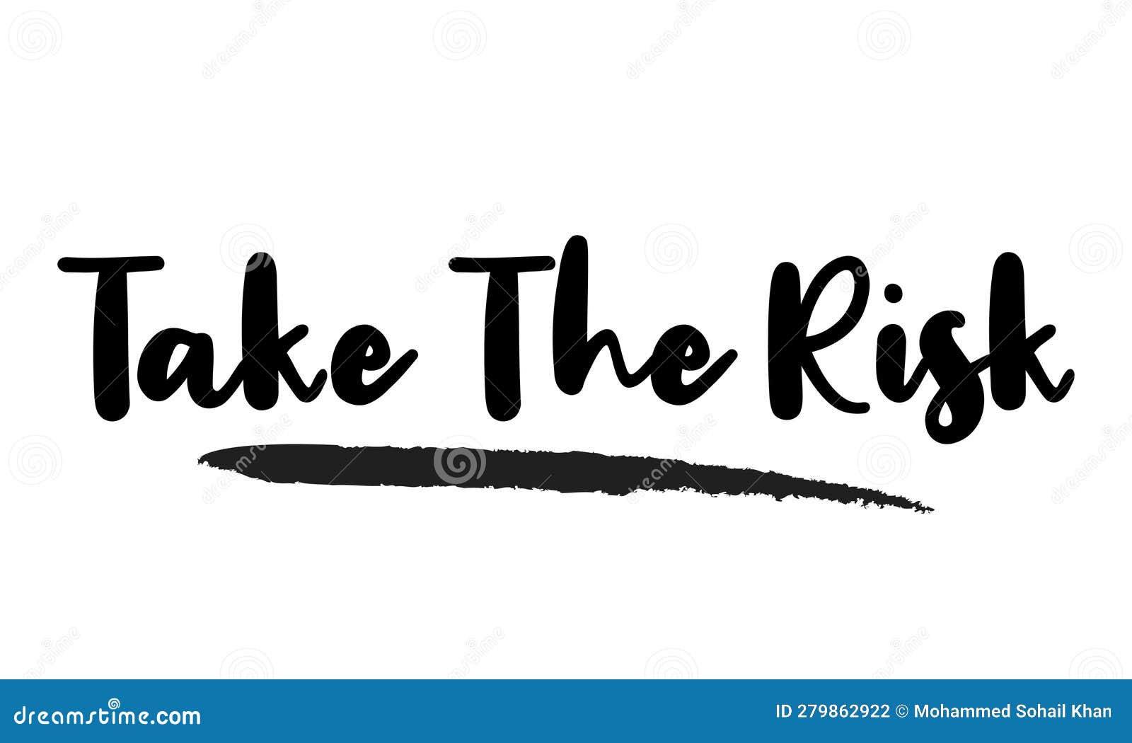 Take the Risk Stylish Text Typography Lettering Phrase Vector Design ...
