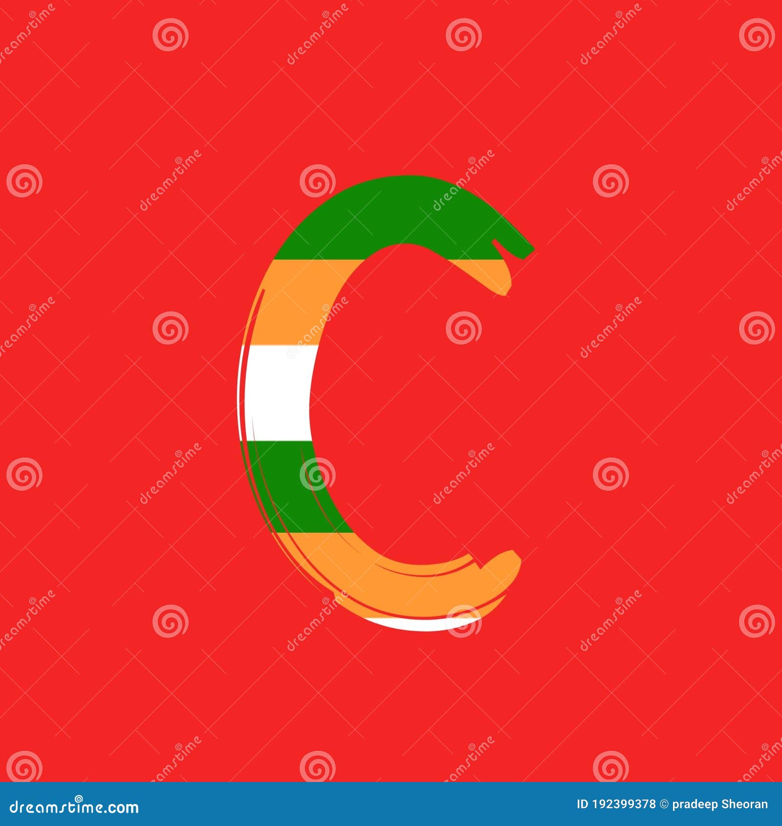 Stylish Texture Image of Indian Flag in C Alphabet Stock Illustration ...