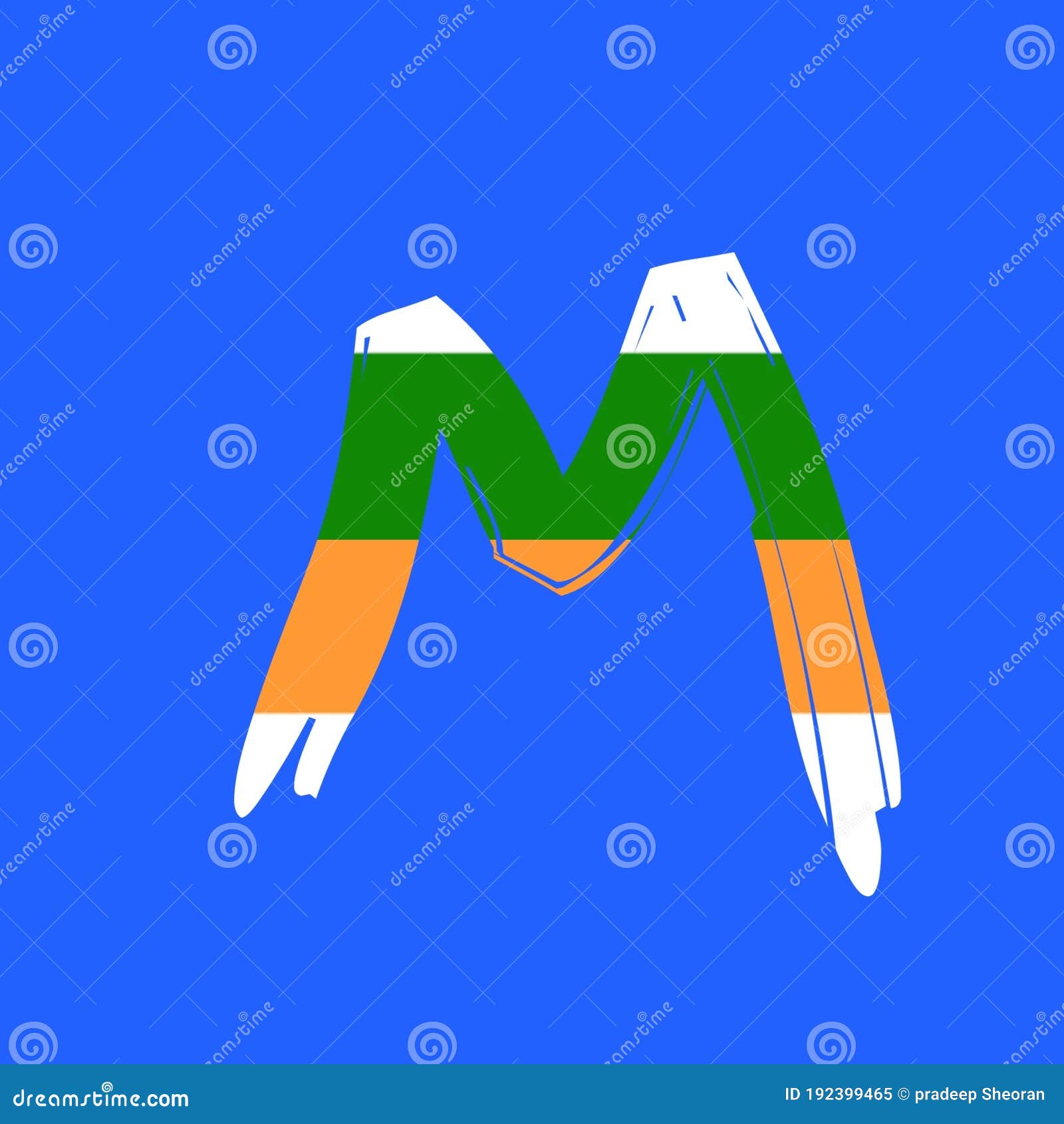 Stylish Texture Image of Indian Flag Inside M Alphabet Stock ...