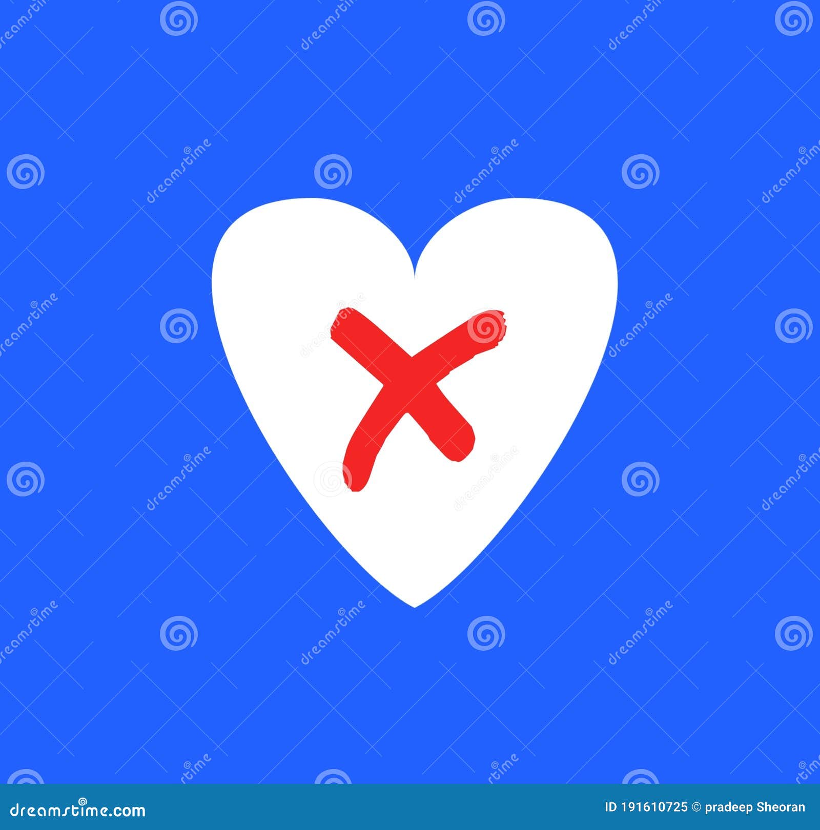 Stylish Texture Image of Red X Alphabet on White Heart Stock ...