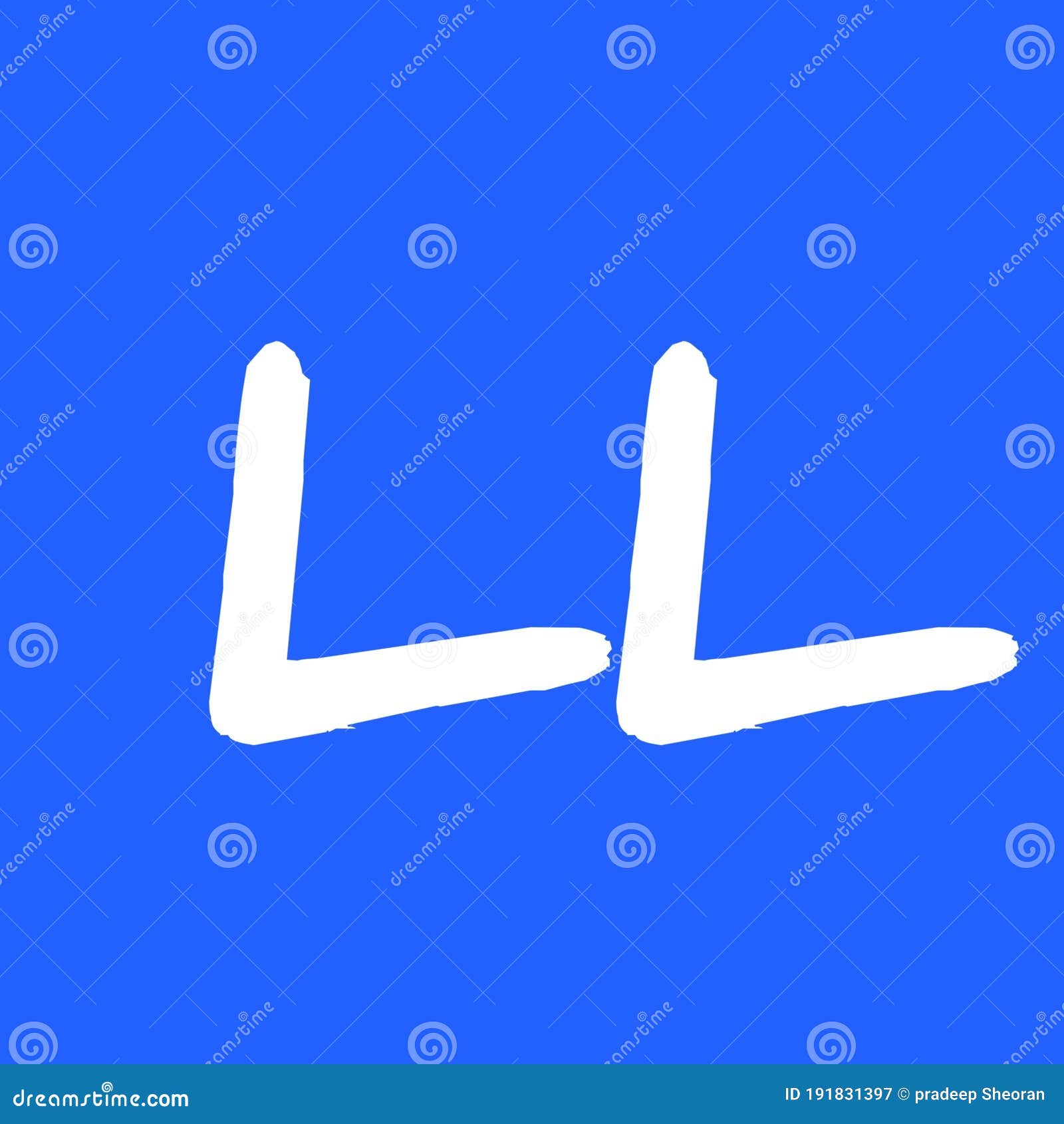 Stylish Texture Image of White Double L Alphabets on Blue Background ...