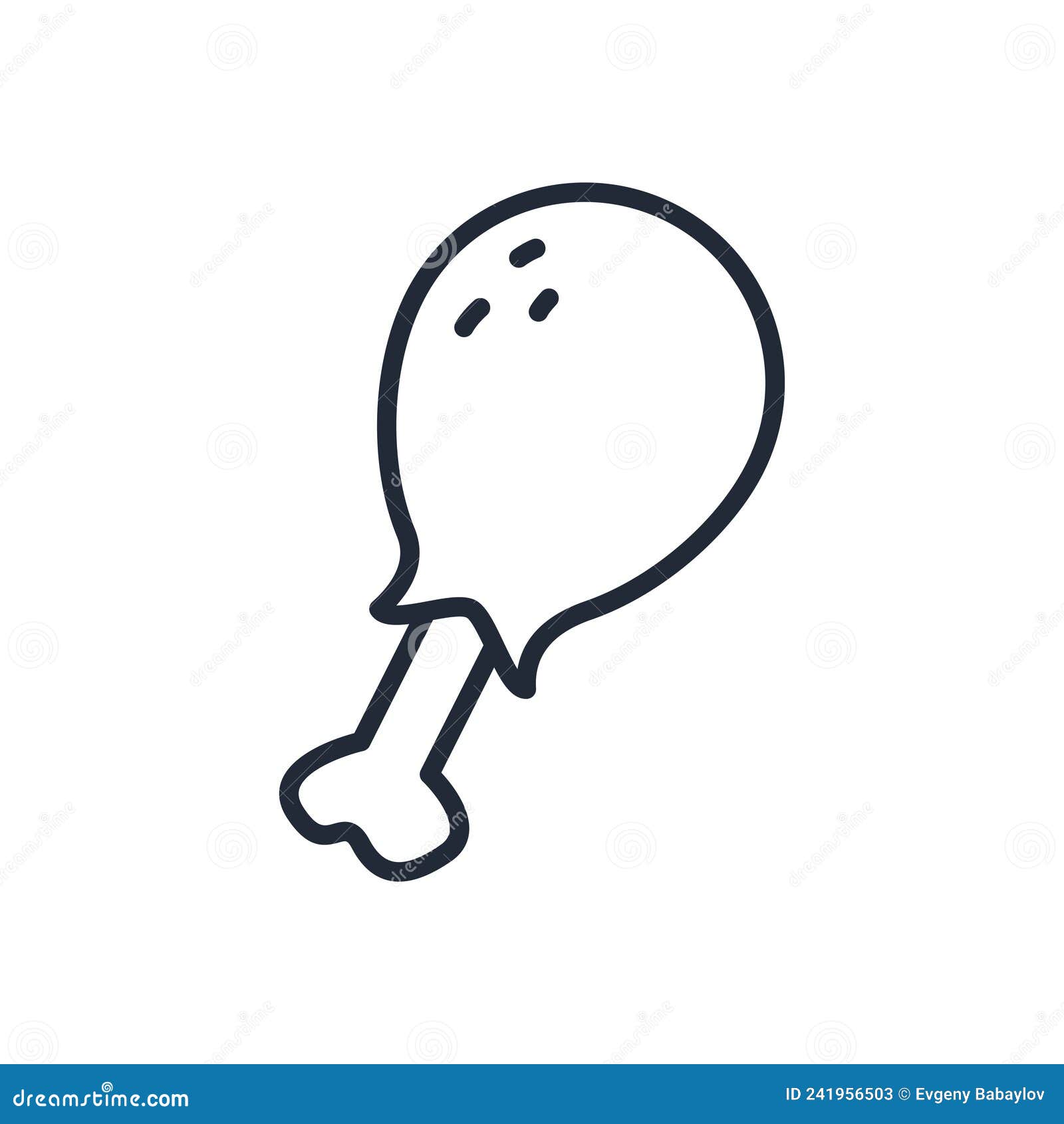 Stylish Thin Line Icon of Fried Chicken Leg on a White Background ...