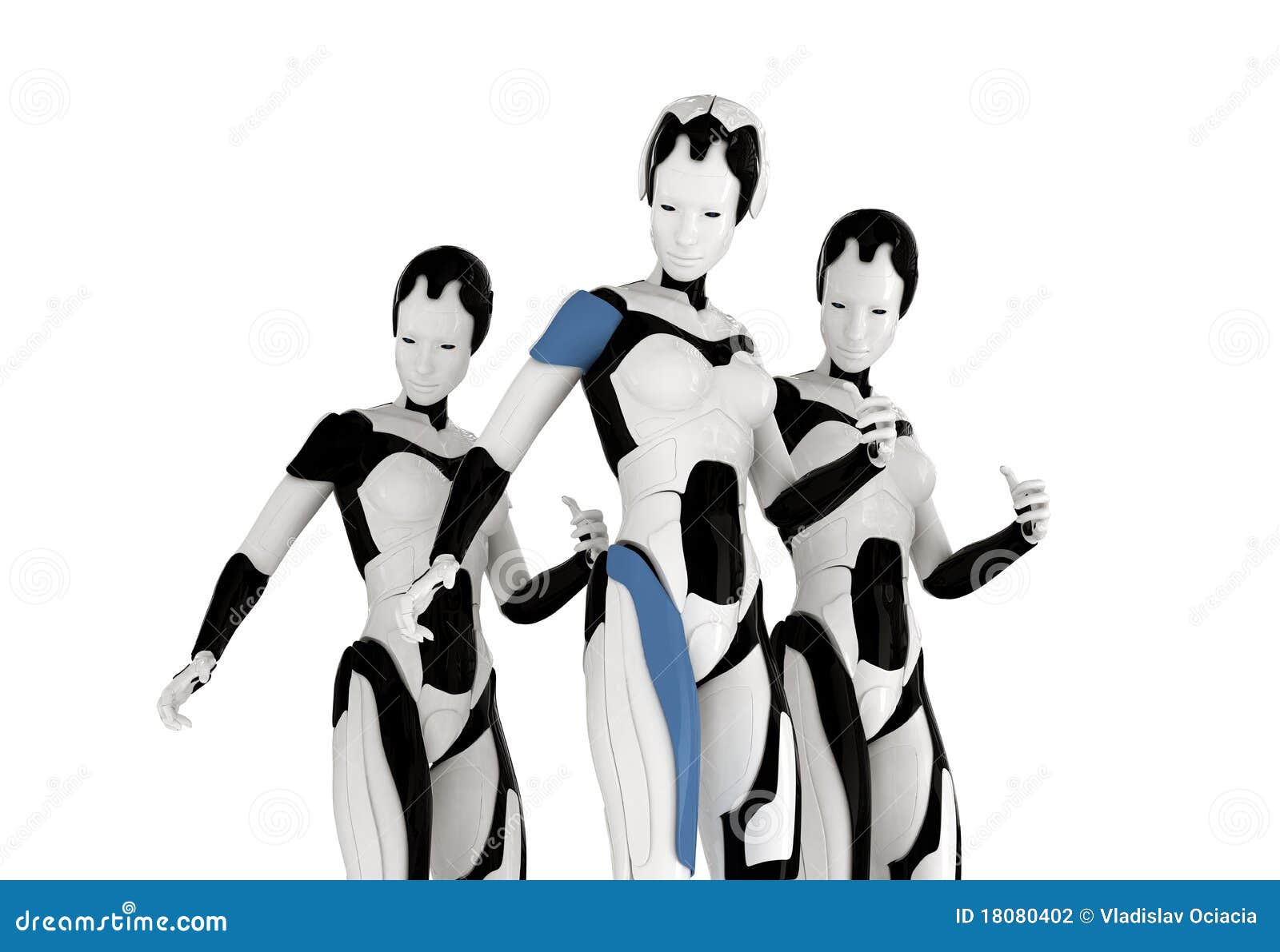 Stylish three robots stock illustration. Illustration of black - 18080402