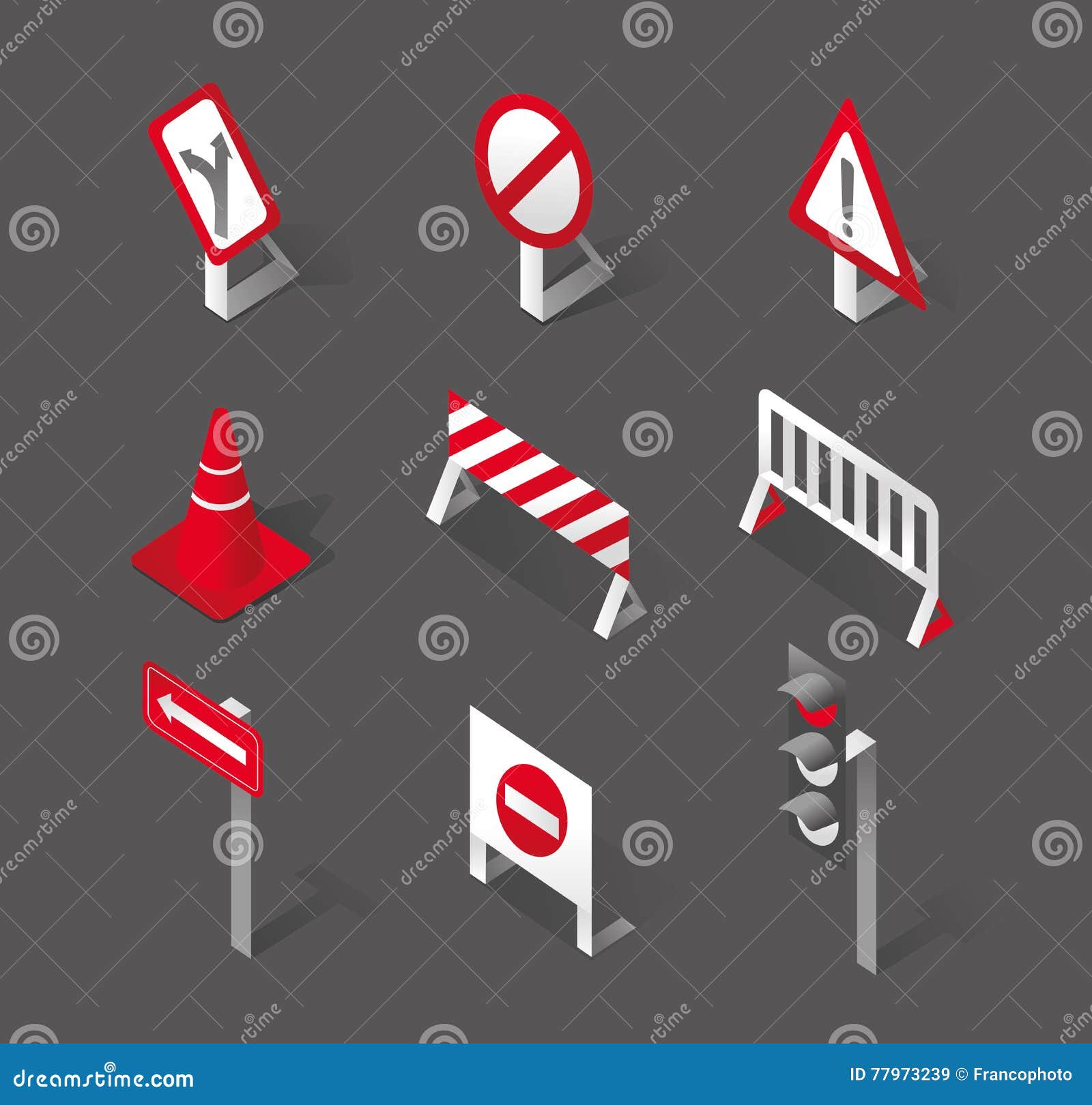 Stylish Traffic Signs and Icons Stock Vector - Illustration of fence ...