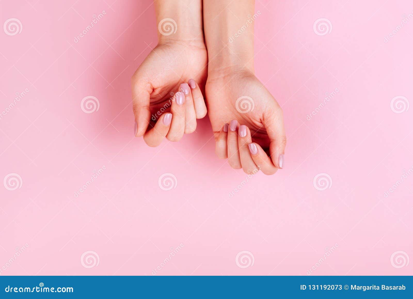 Stylish Pink Manicure on a Pink Background Stock Image - Image of mood ...
