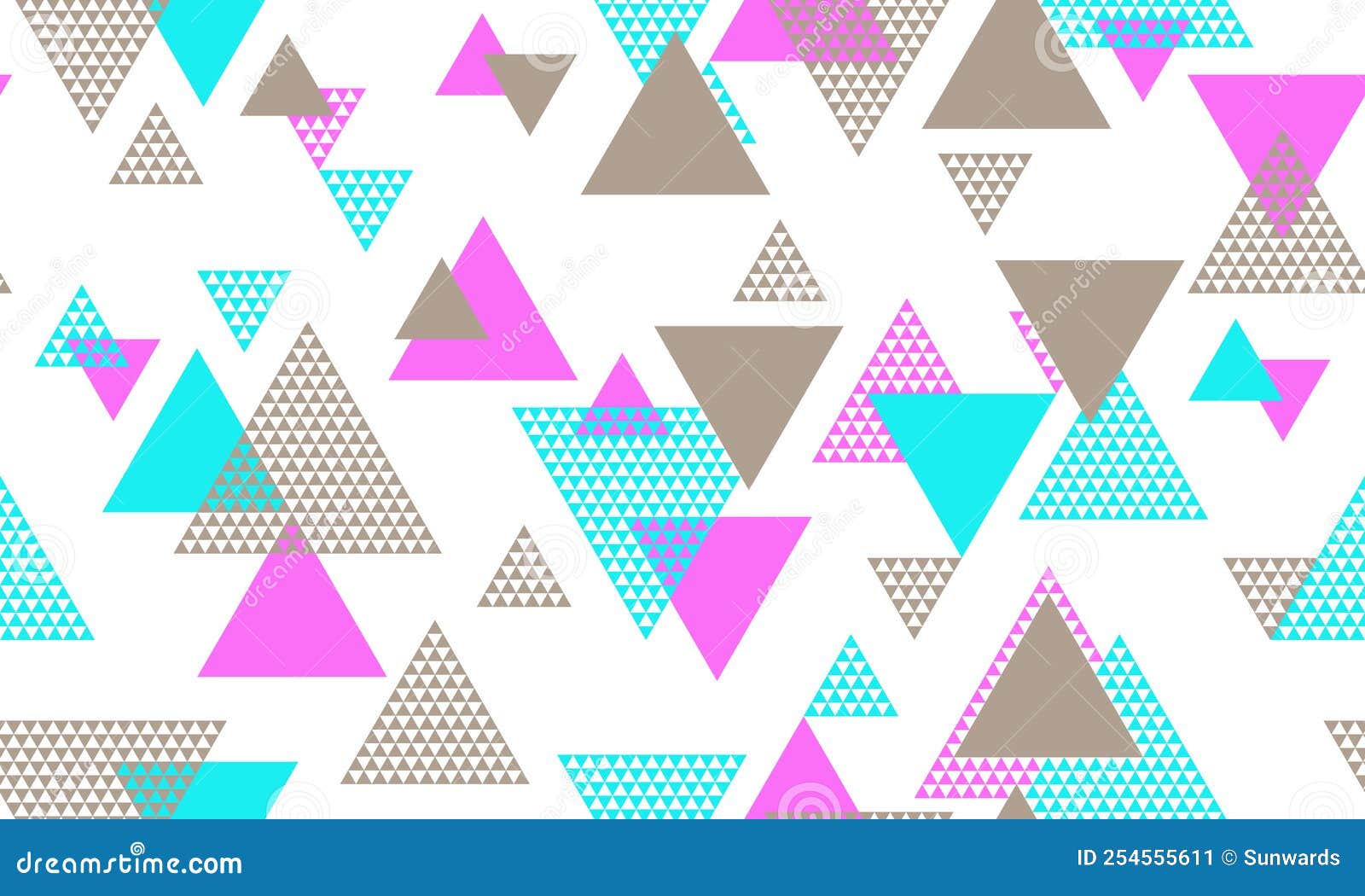 Stylish Triangle Shapes Seamless Pattern Vector Design. Textile Print ...
