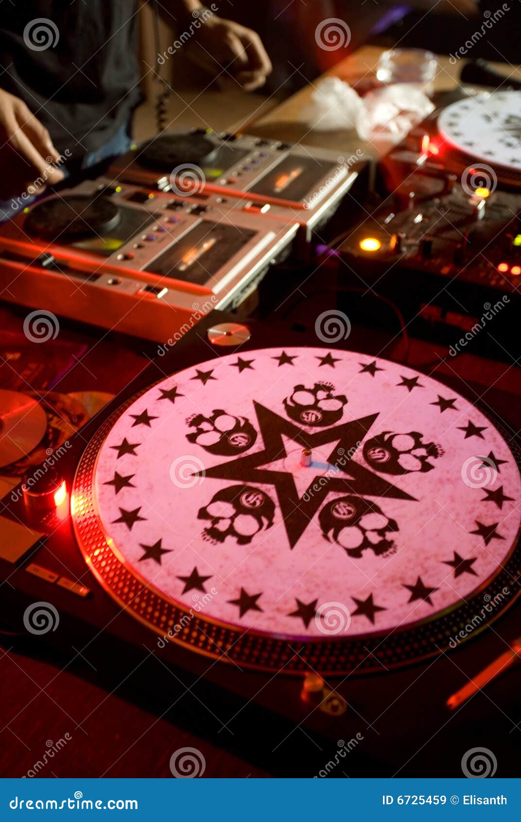 Stylish Turntable at the Party Stock Image - Image of beat, electronic ...