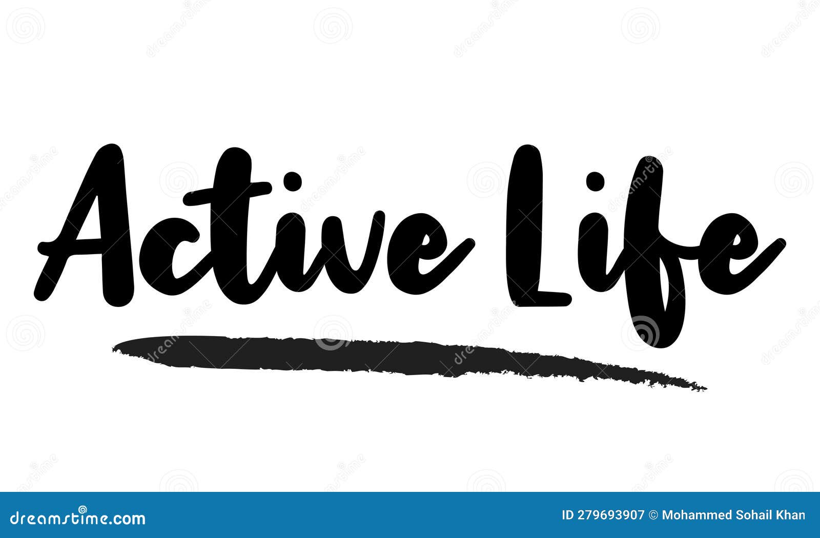 Active Life Stylish Typography Text Lettering Phrase Vector Design ...