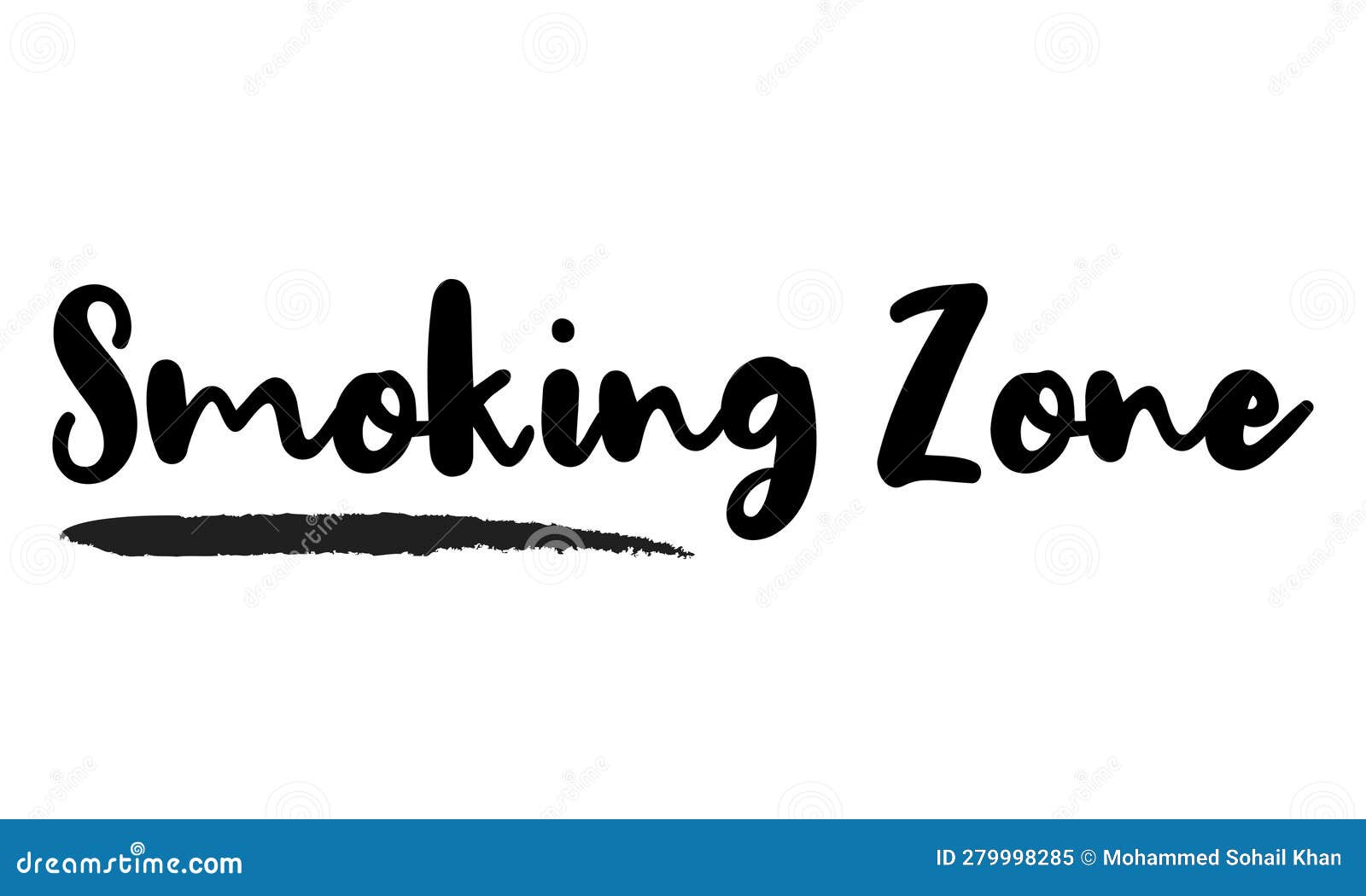 Smoking Zone Stylish Typography Text Lettering Phrase Vector Design ...