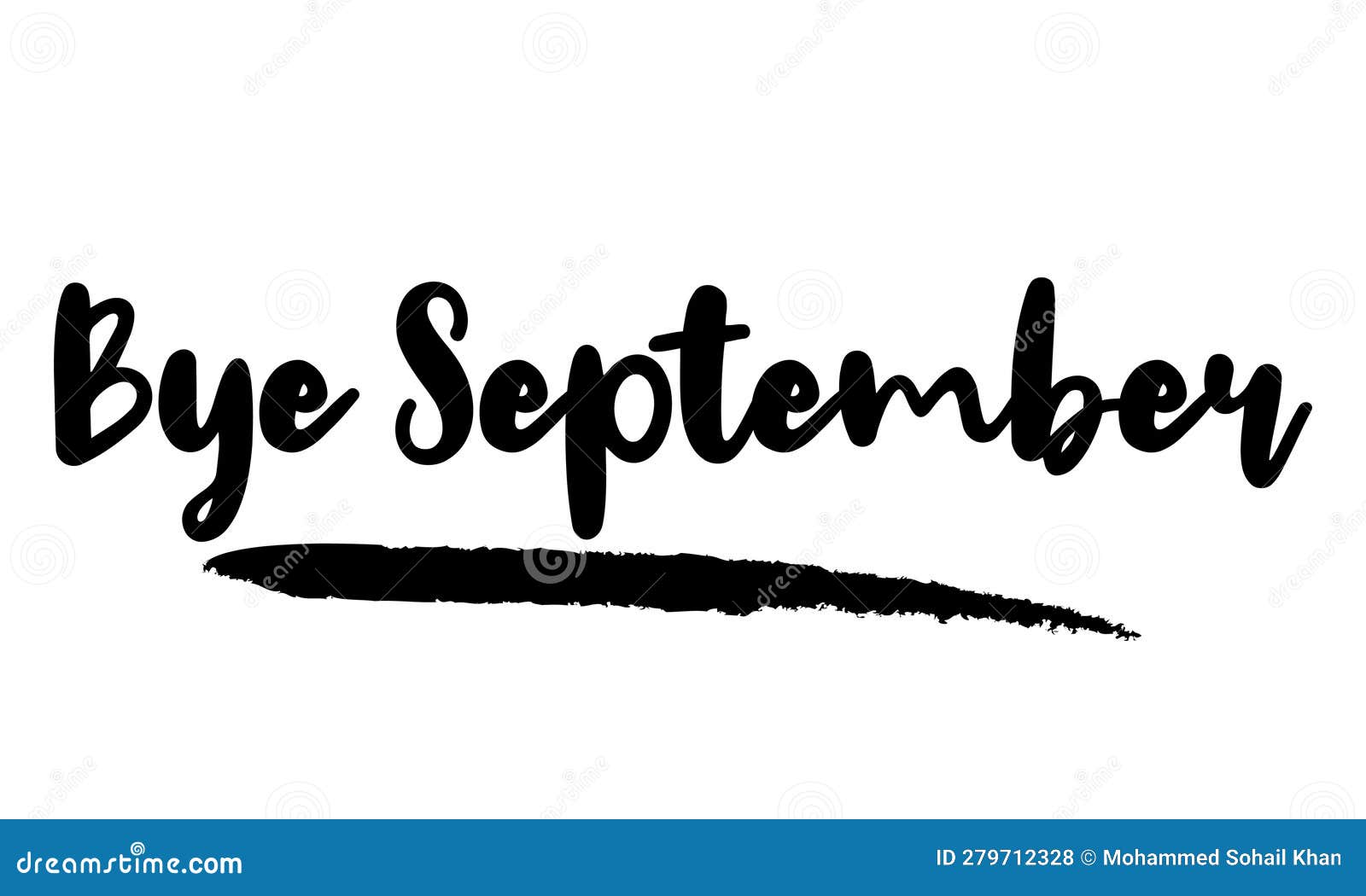 Bye September Stylish Typography Text Lettering Phrase Vector Design ...