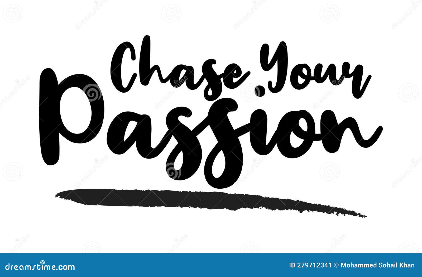 Chase Your Passion Stylish Typography Text Lettering Phrase Vector ...