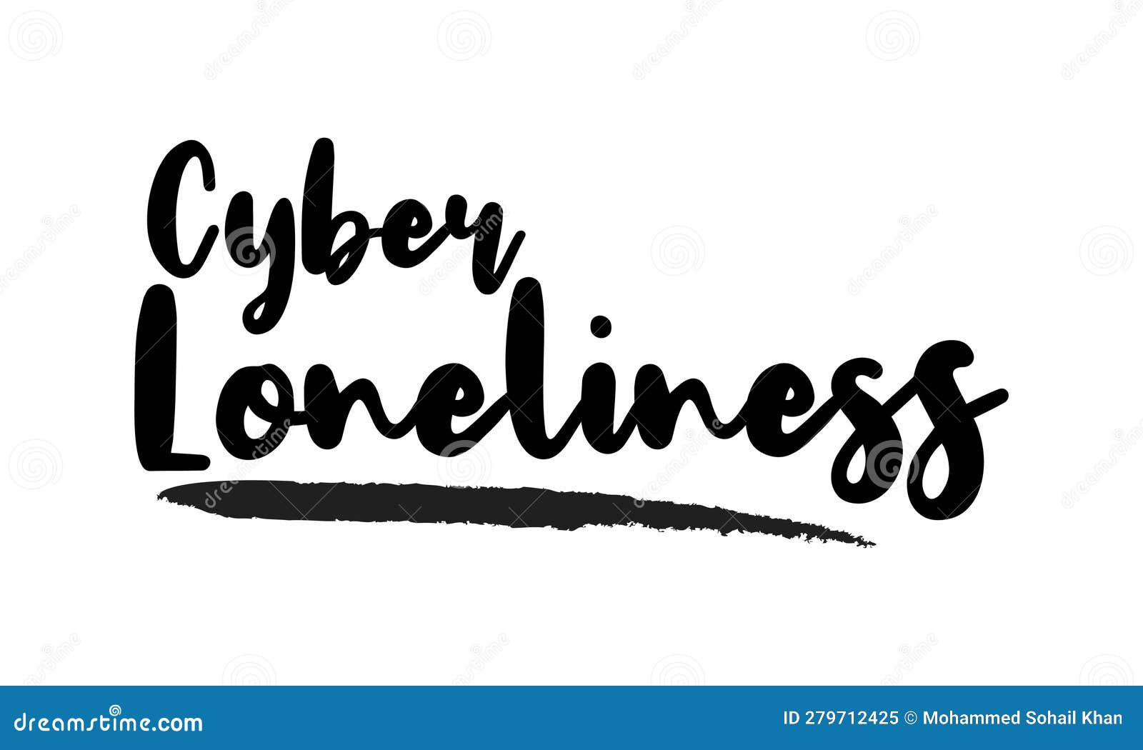 Cyber Loneliness Stylish Typography Text Lettering Phrase Vector Design ...