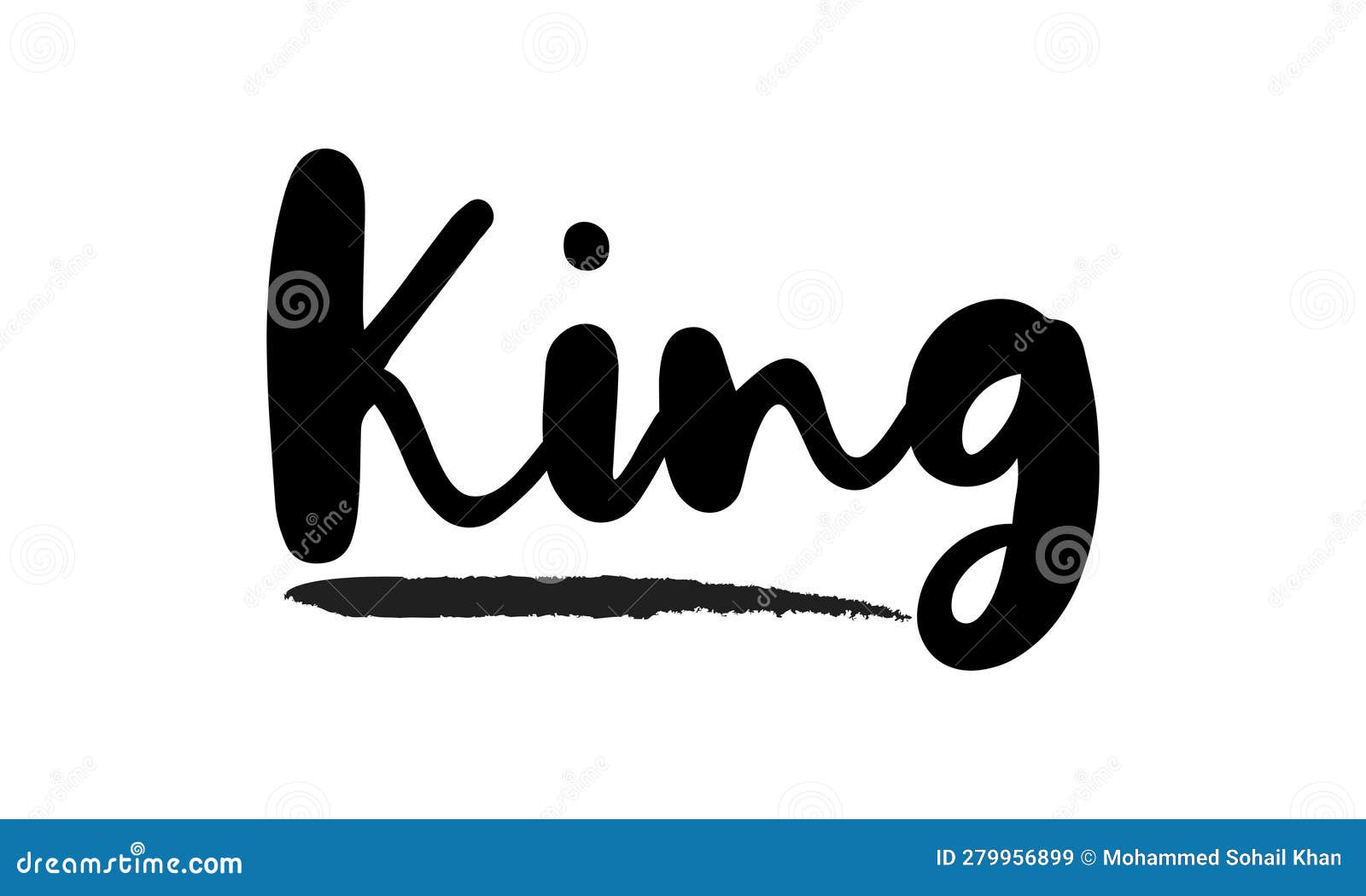 King Stylish Typography Text Lettering Phrase Vector Design Stock ...