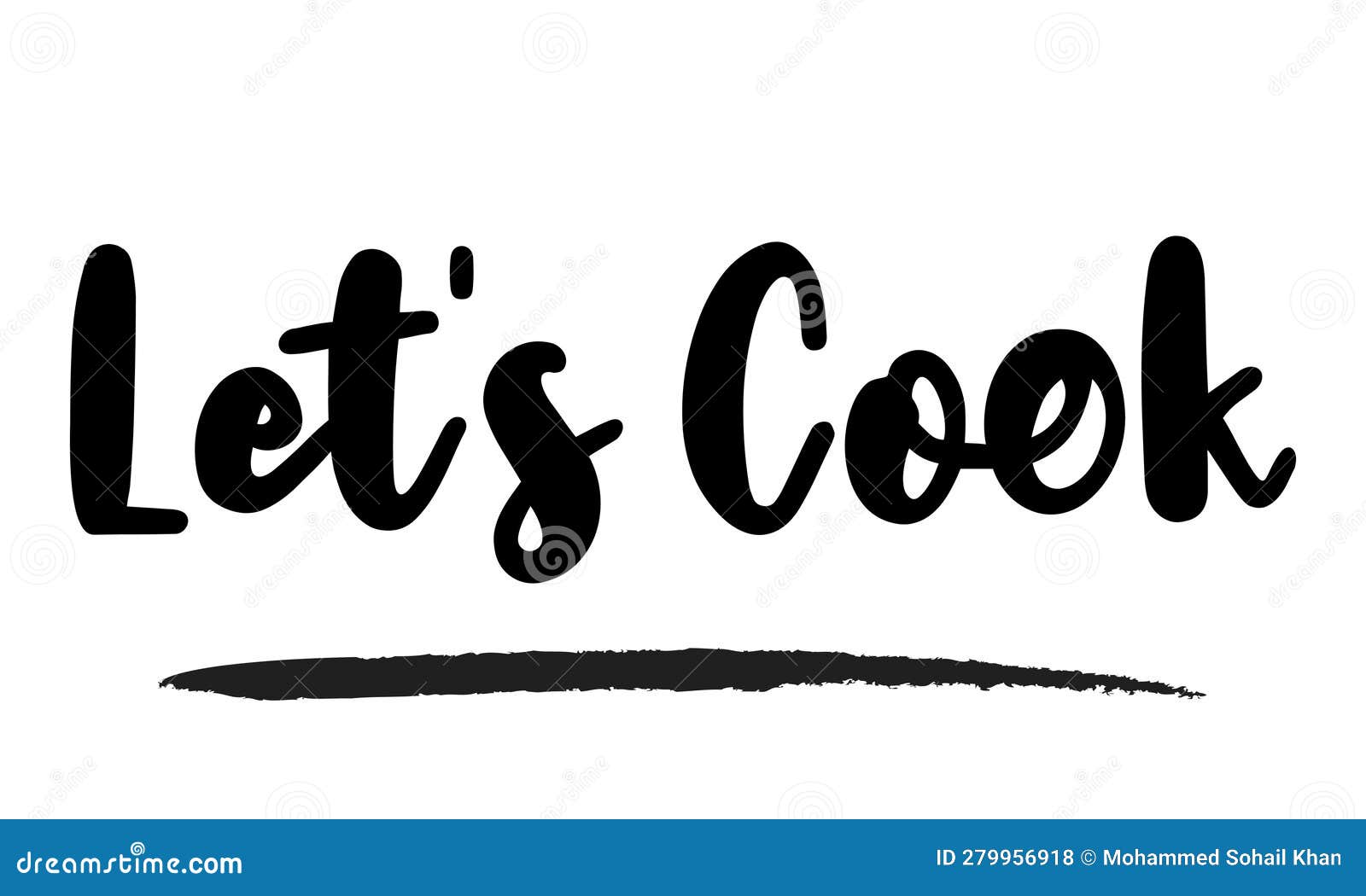 Let S Cook Stylish Typography Text Lettering Phrase Vector Design Stock ...