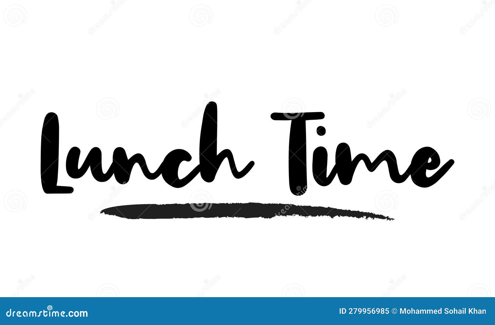 Lunch Time Stylish Typography Text Lettering Phrase Vector Design Stock ...