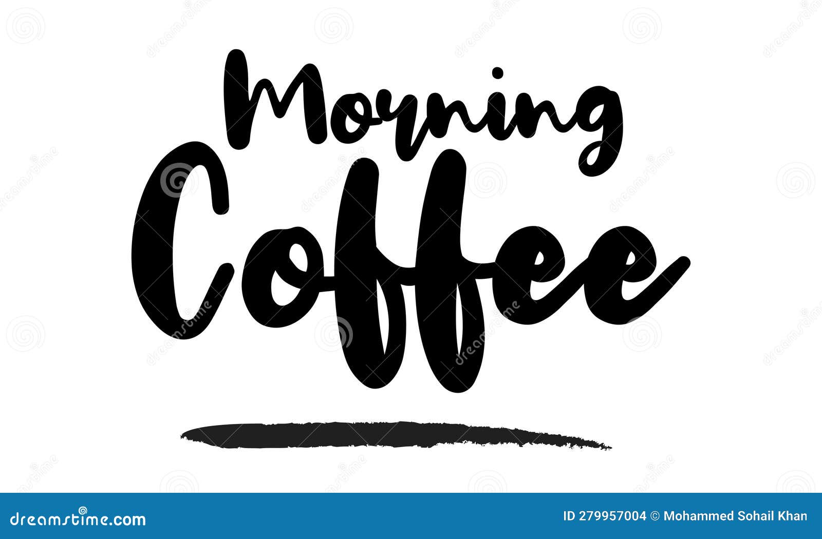 Morning Coffee Stylish Typography Text Lettering Phrase Vector Design ...