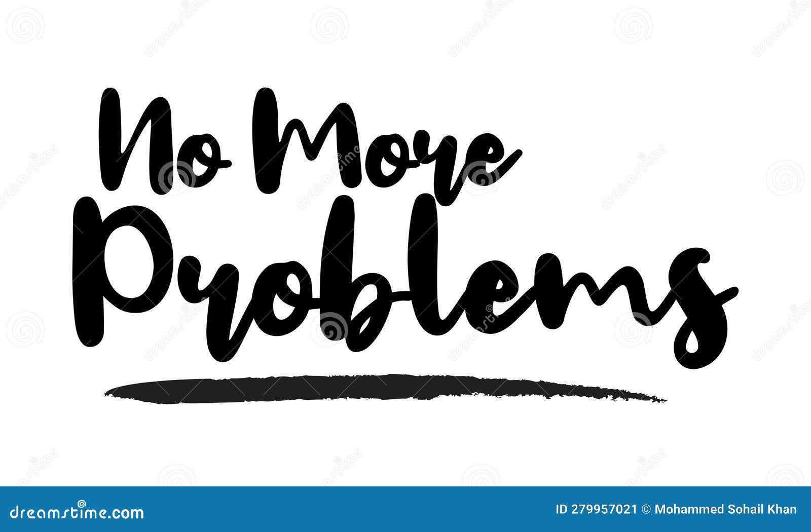 No More Problems Stylish Typography Text Lettering Phrase Vector Design ...