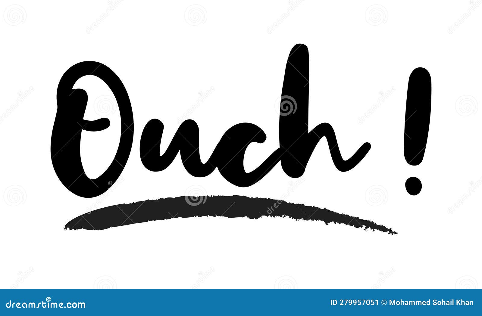 Ouch Stylish Typography Text Lettering Phrase Vector Design Stock ...