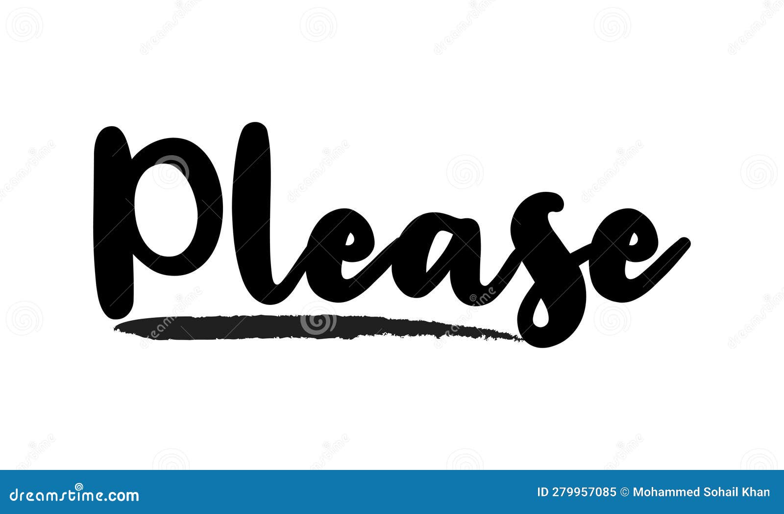 Please Stylish Typography Text Lettering Phrase Vector Design Stock ...