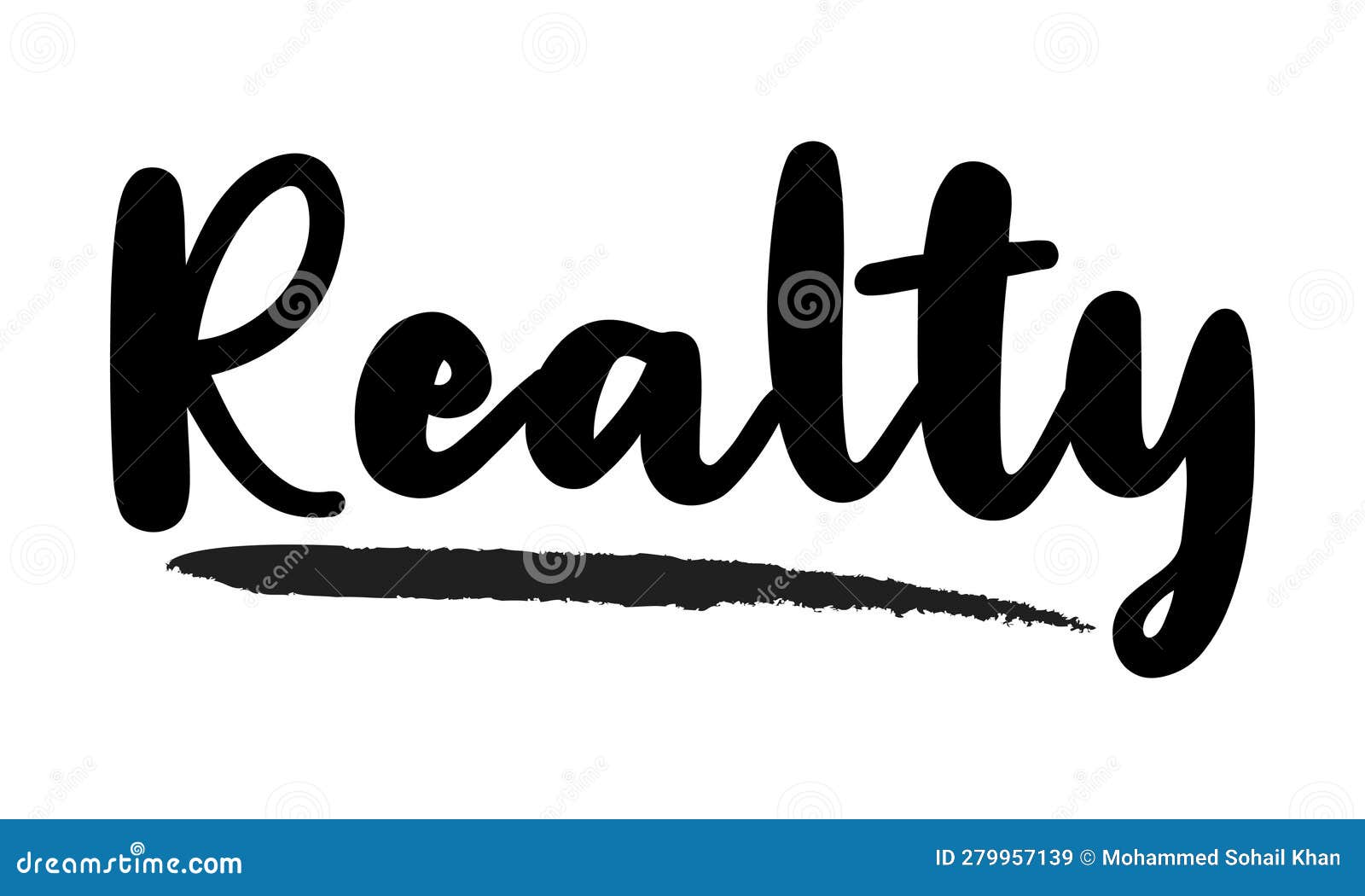 Realty Stylish Typography Text Lettering Phrase Vector Design Stock ...