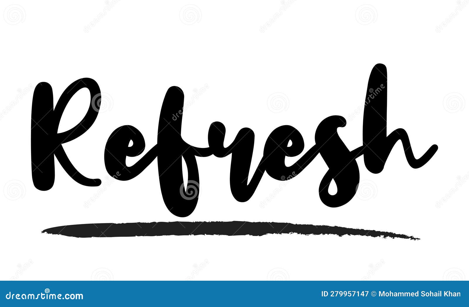 Refresh Stylish Typography Text Lettering Phrase Vector Design Stock ...