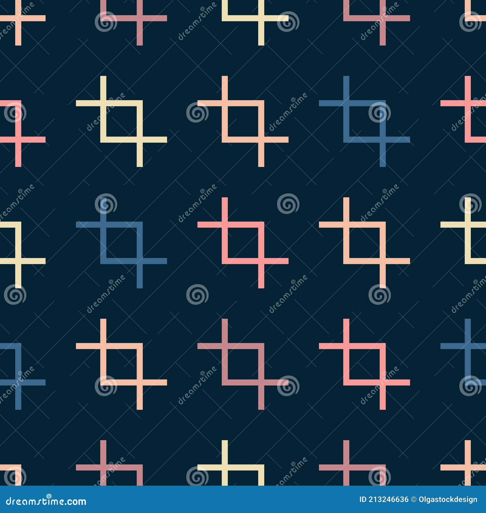 Stylish Vector Abstract Geometric Seamless Pattern with Colorful Linear ...