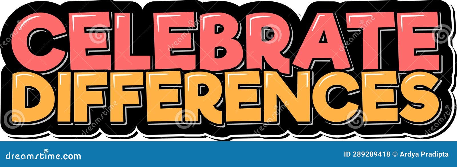 Celebrate Differences Lettering Vector Design Stock Vector ...