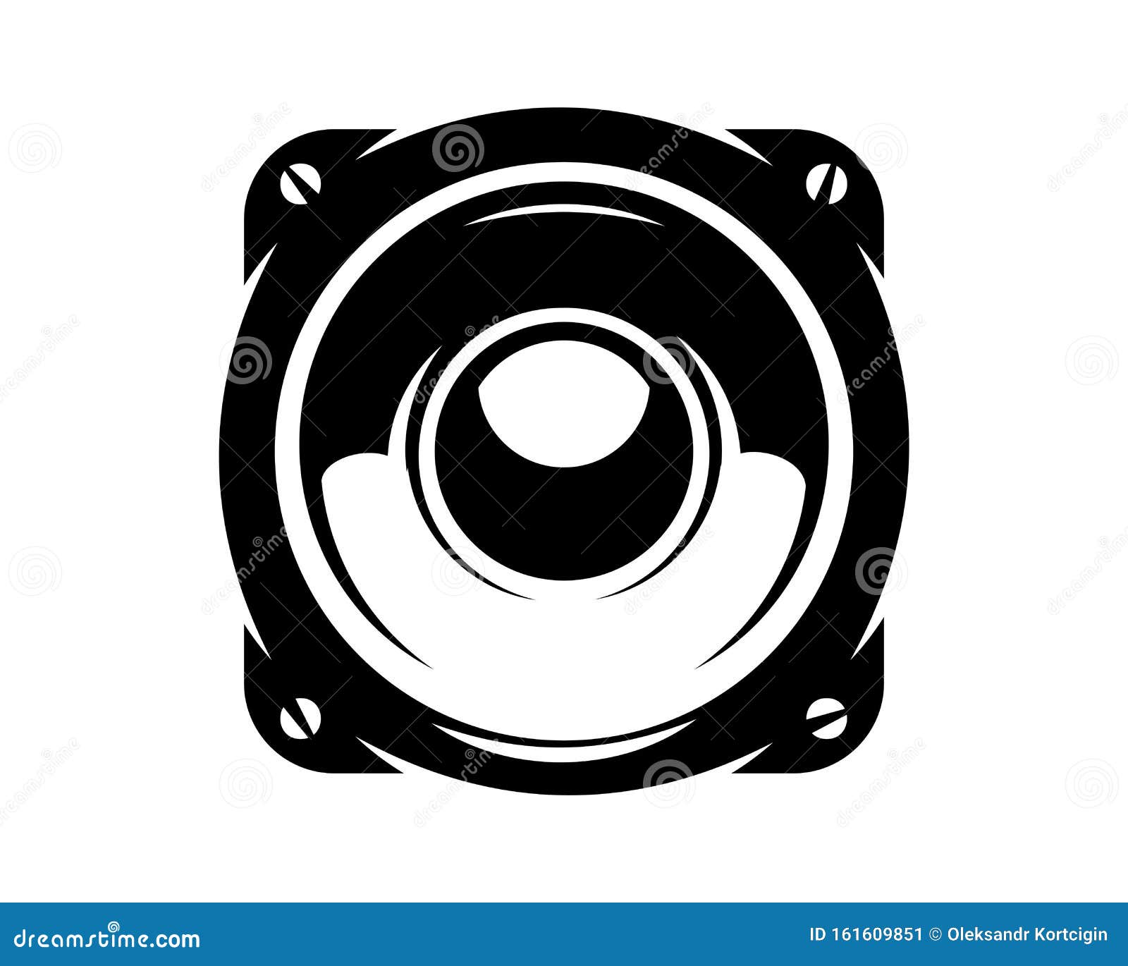 Stylish Vector Monochrome Detailed Illustration with Speaker Stock ...