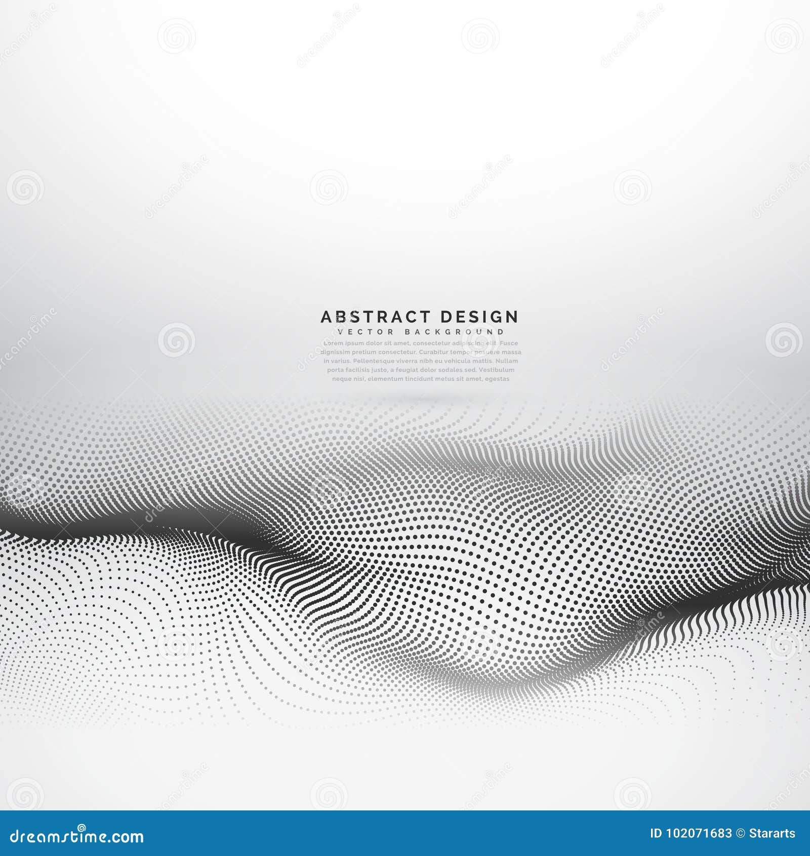 Stylish Wave Mesh Made with Black Dots Particles Stock Vector ...