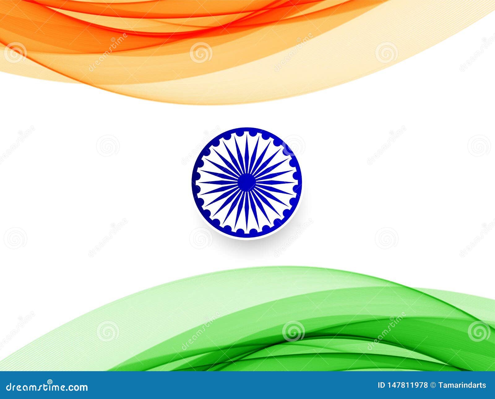 Stylish Wavy Indian Flag Design Background Stock Vector - Illustration ...