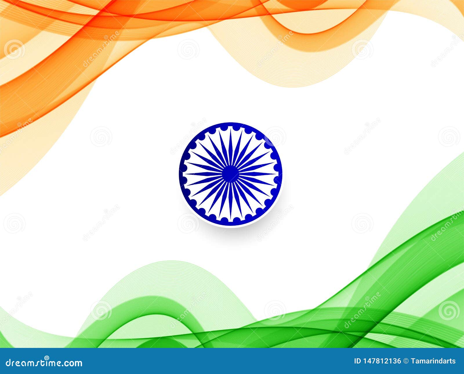 Stylish Wavy Indian Flag Design Background Stock Vector - Illustration ...