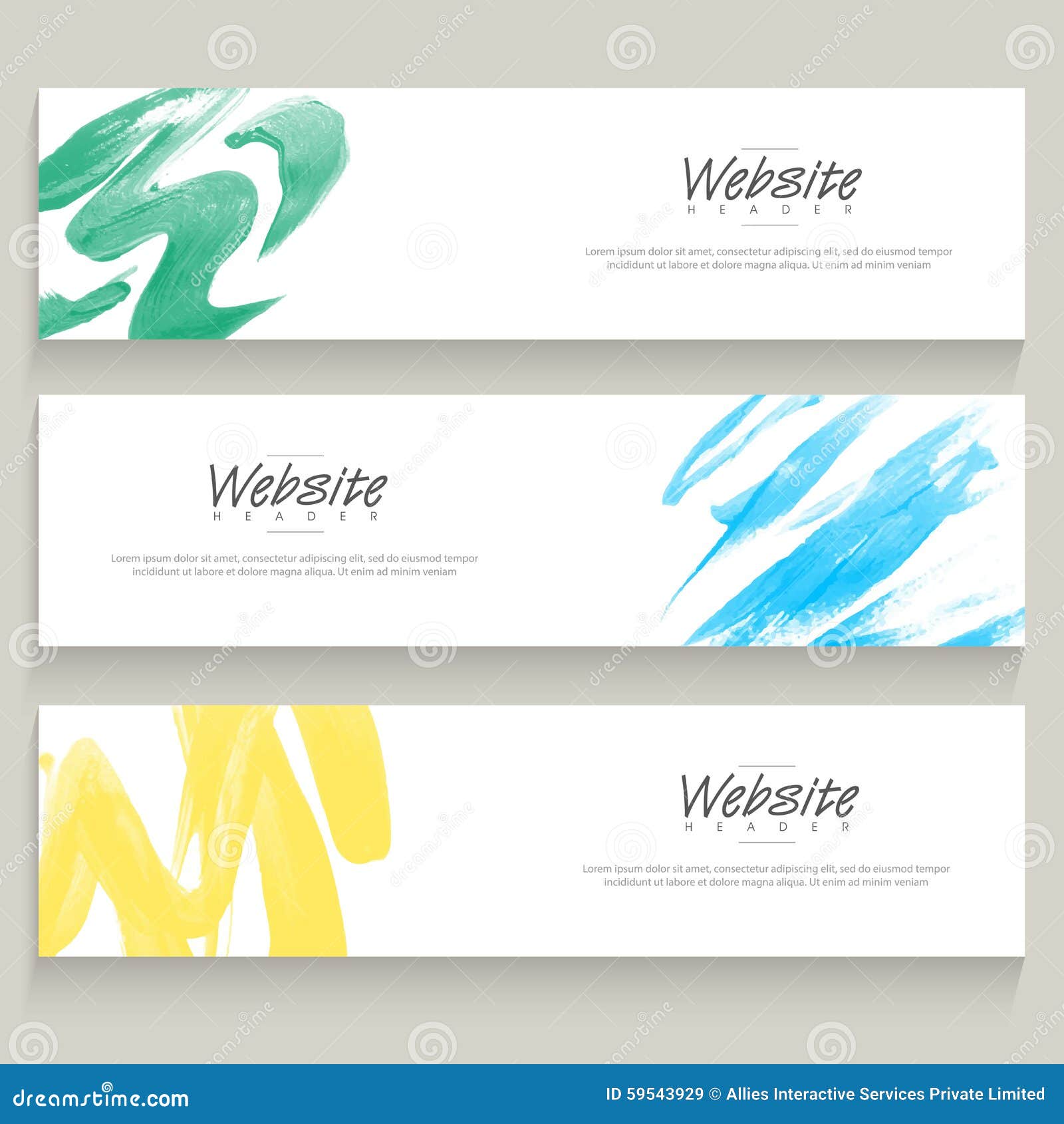 Stylish Website Header or Banner Set. Stock Illustration - Illustration ...