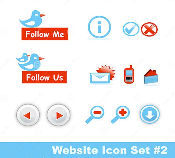 Stylish Website Icon Set, Part 2 Stock Illustration - Illustration of ...