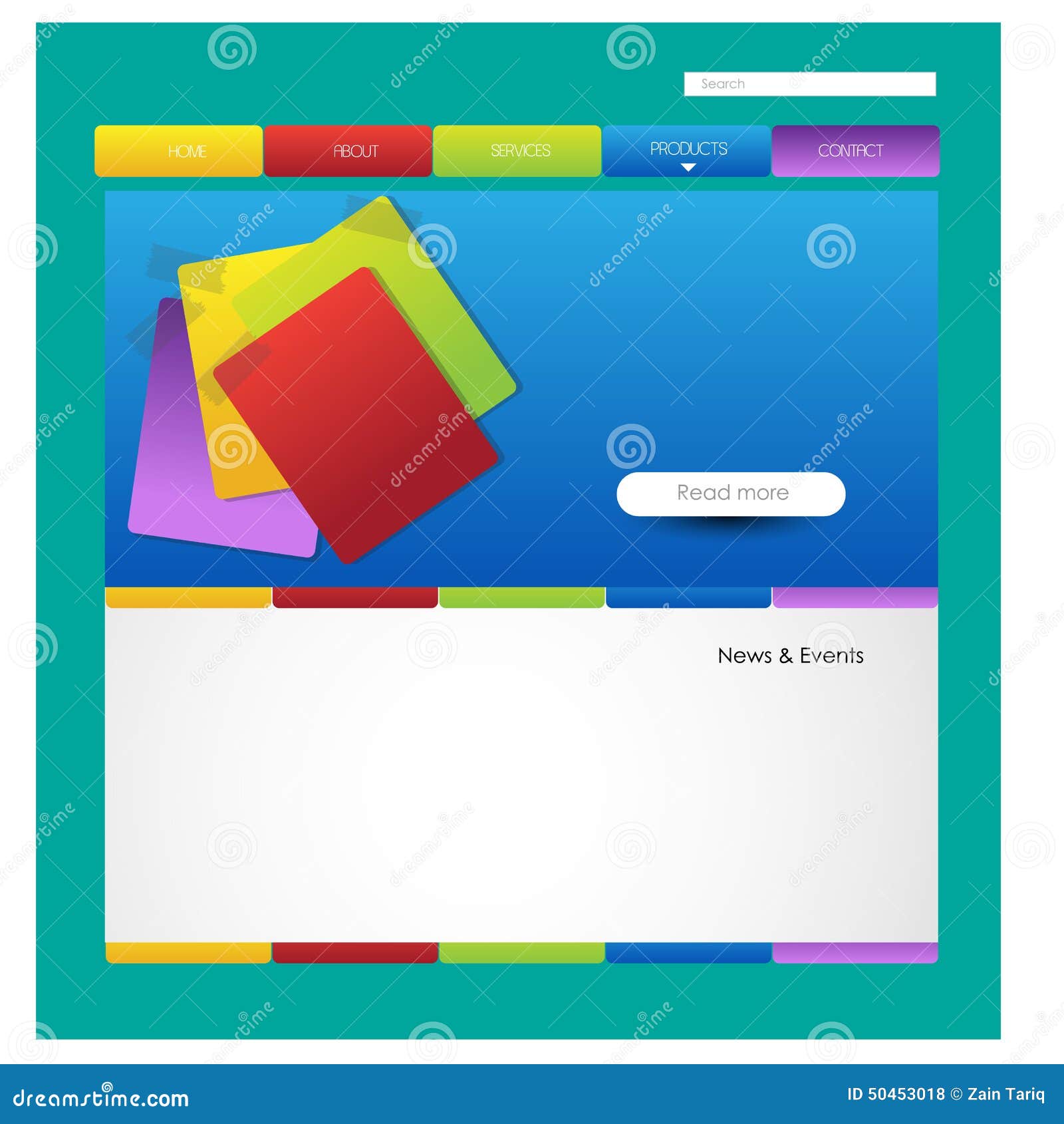 Stylish Website Template or Portfolio Layout Stock Vector ...