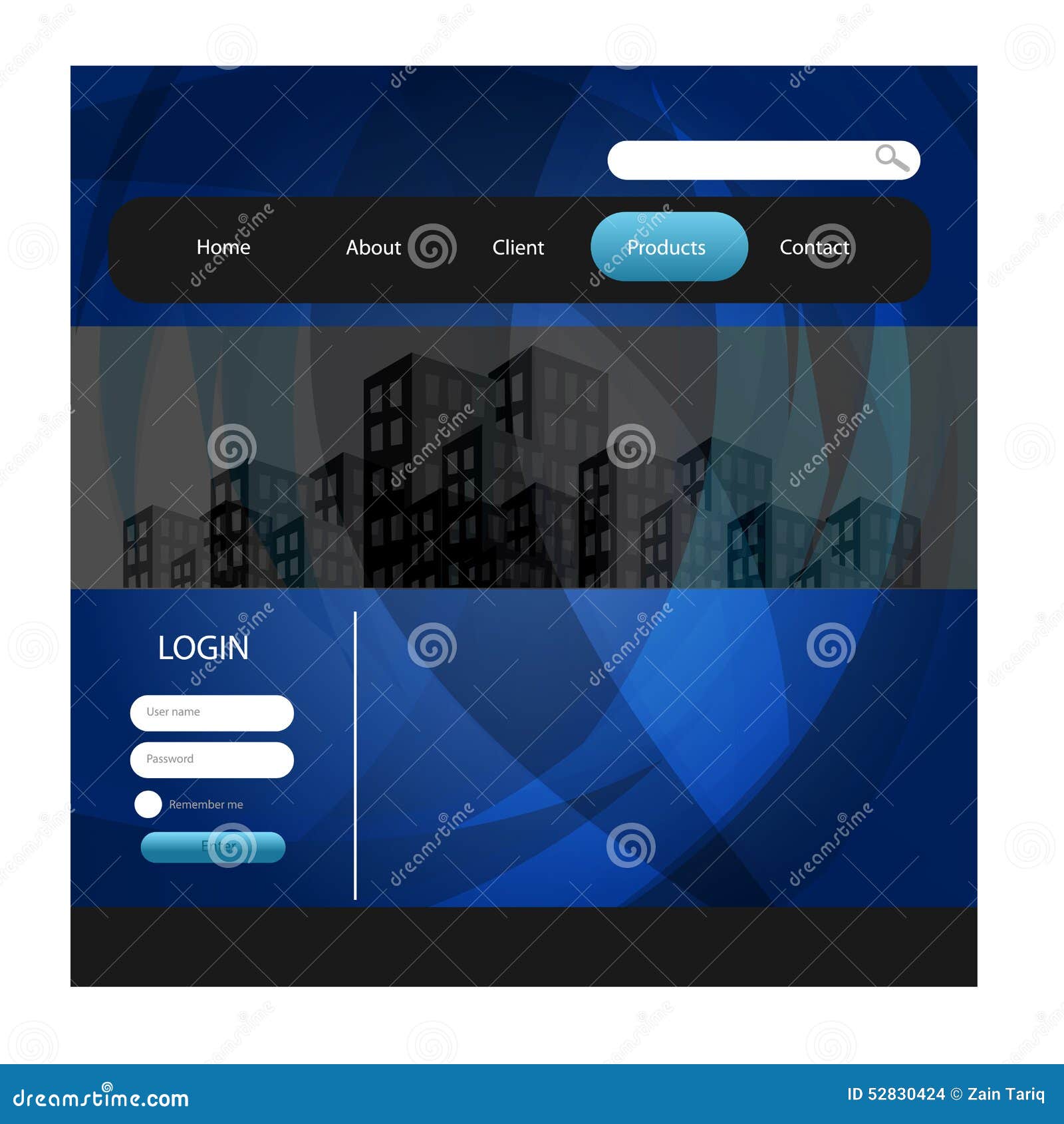 Stylish Website Template - Portfolio Layout Stock Vector - Illustration ...