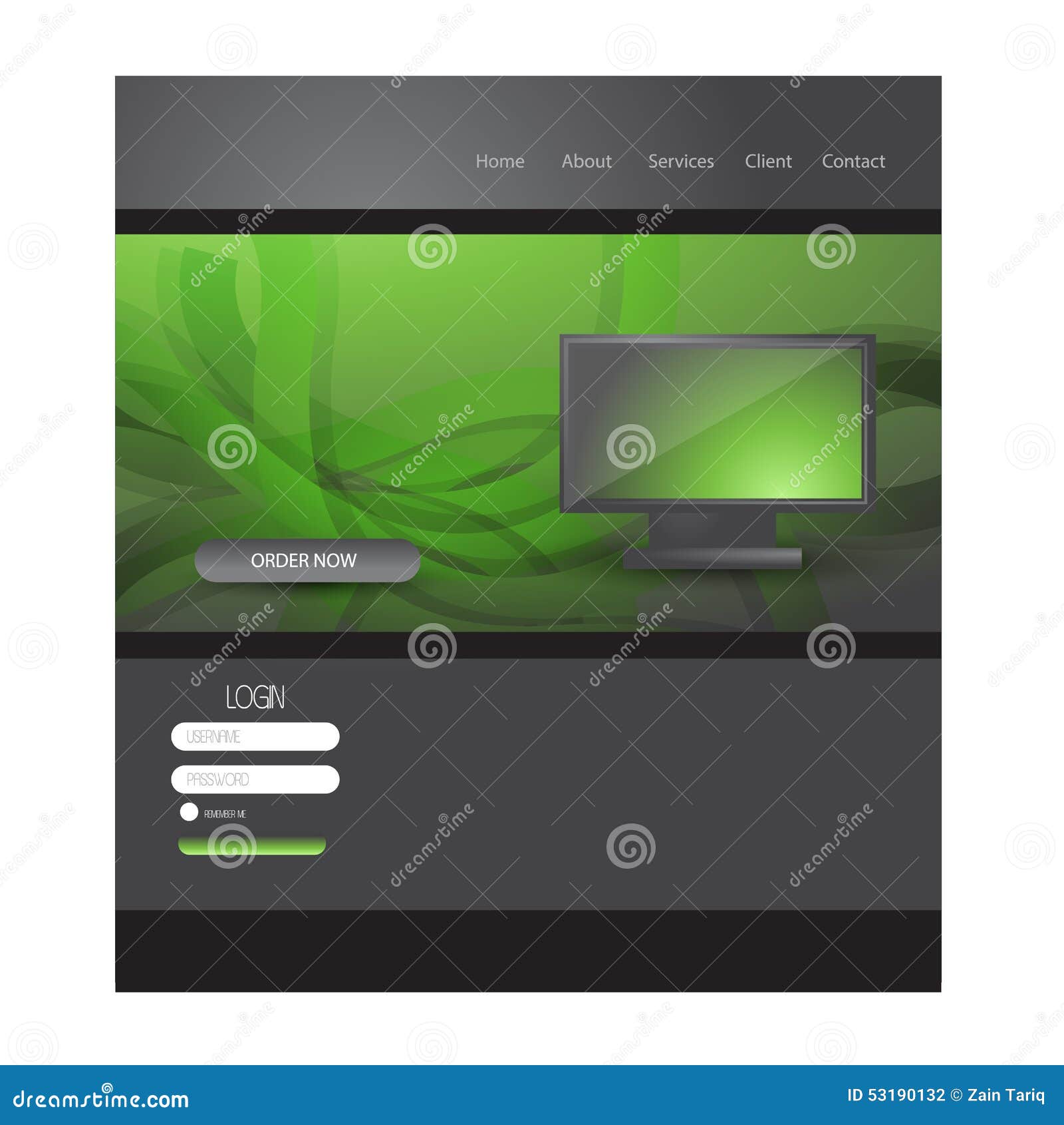 Stylish Website Template - Portfolio Layout Stock Vector - Illustration ...