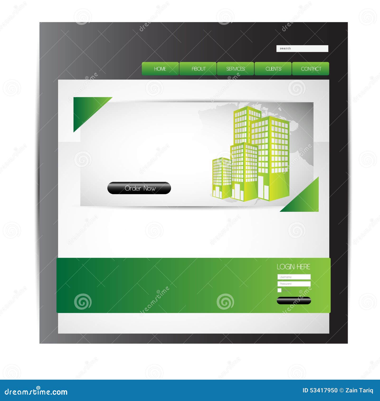 Stylish Website Template - Portfolio Layout Stock Vector - Illustration ...