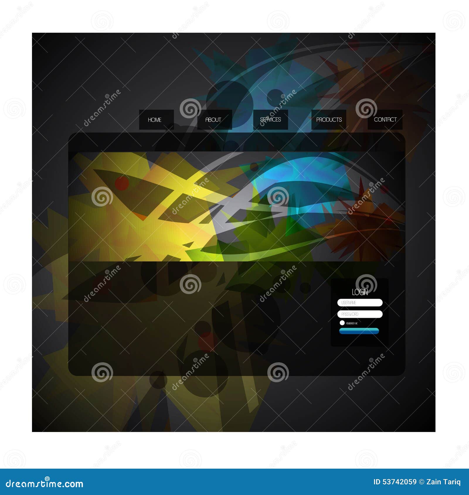 Stylish Website Template - Portfolio Layout Stock Vector - Illustration ...