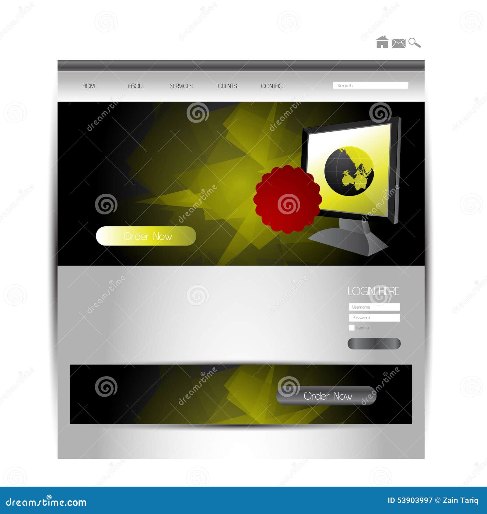 Stylish Website Template - Portfolio Layout Stock Vector - Illustration ...