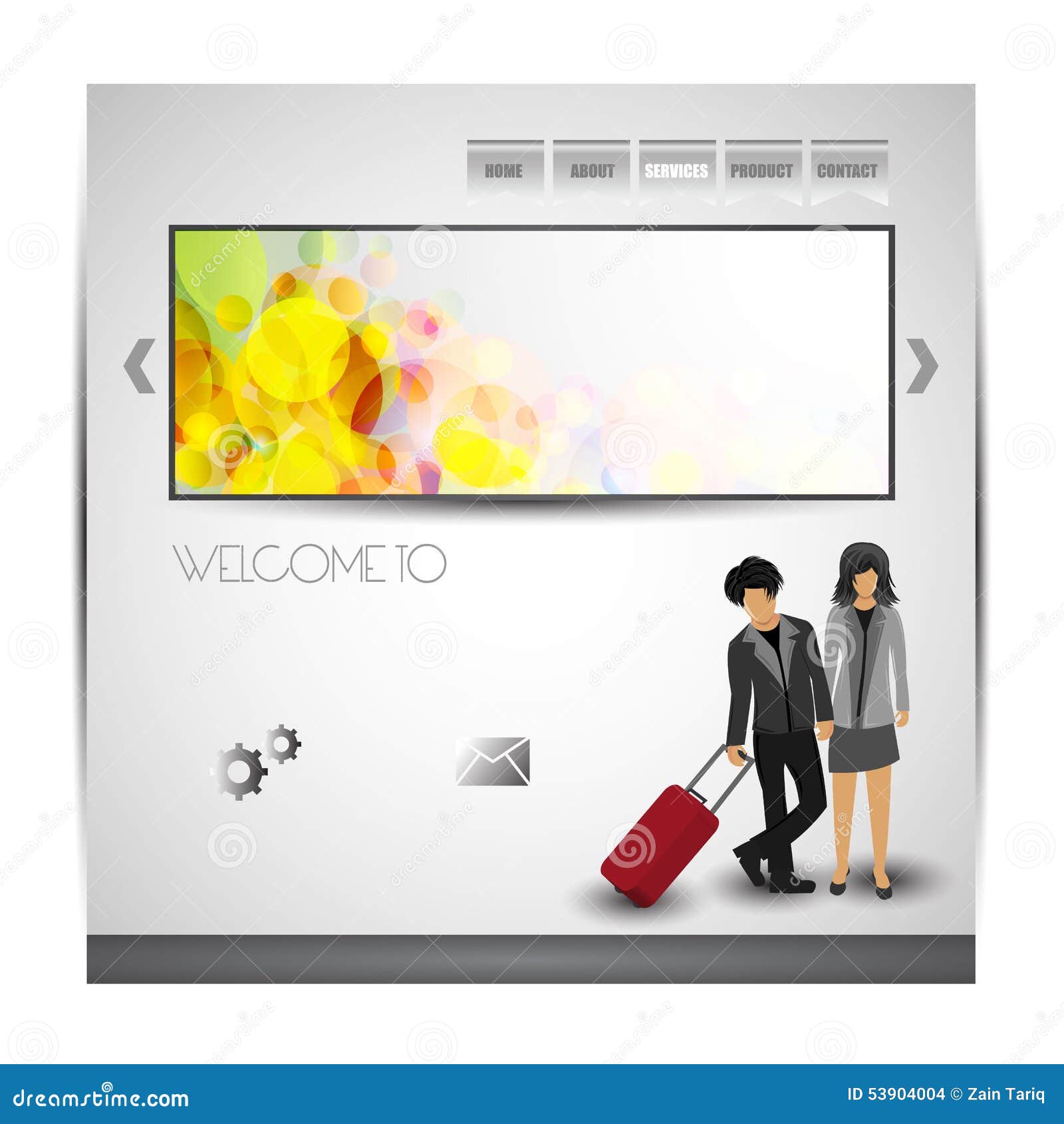 Stylish Website Template - Portfolio Layout Stock Vector - Illustration ...